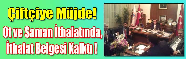 Ot ve Saman İthalatında, İthalat Belgesi Kalktı